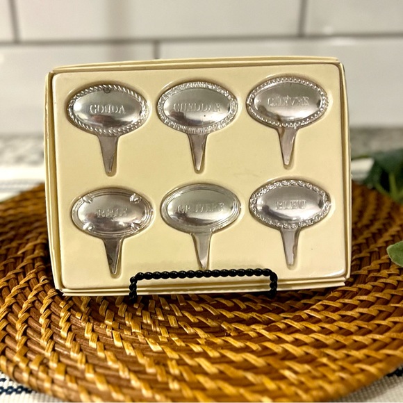 Pottery Barn | Dining | Pottery Barn Silver Cheese Markers 6 Different ...